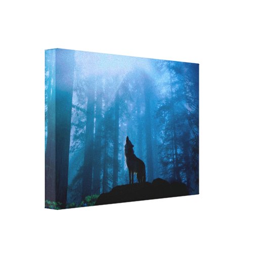 Howling Wolf in Wilderness Canvas Print | Zazzle