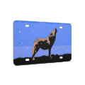 Howling Wolf in Winter - Original Wildlife Art License Plate | Zazzle