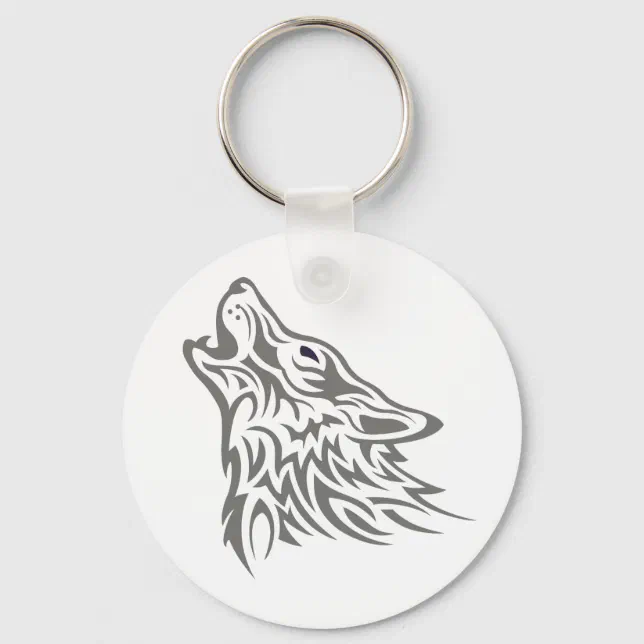 Howling Wolf Keychain | Zazzle