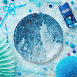 Howling Wolf Paper Plates | Zazzle