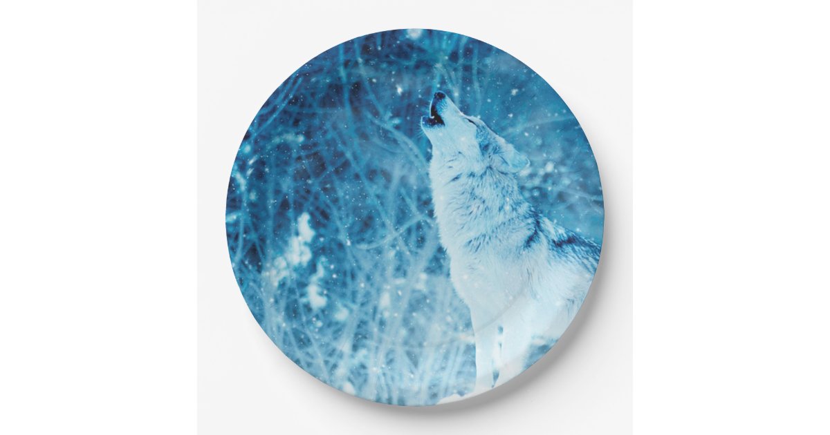 Howling Wolf Paper Plates | Zazzle