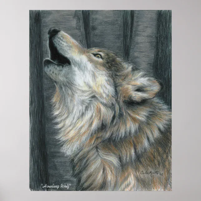 Howling Wolf Poster | Zazzle