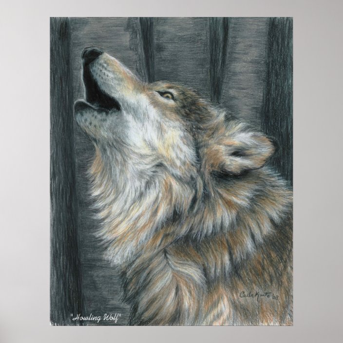 Howling Wolf Poster | Zazzle.com