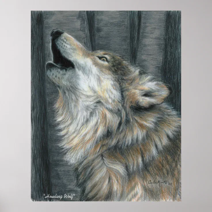 Howling Wolf Poster | Zazzle