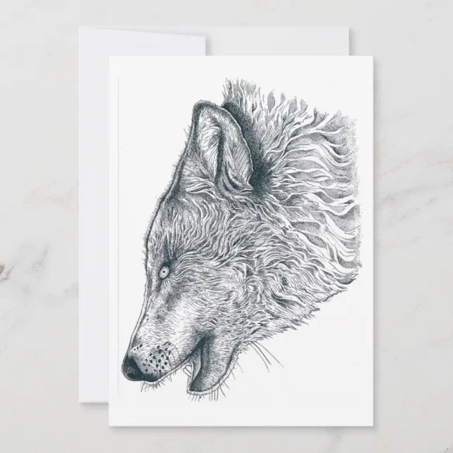 Howling wolf thank you card | Zazzle