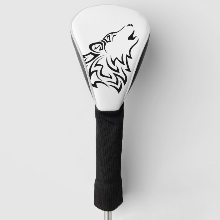 Howling Wolf Tribal Black and White Golf Head Cover | Zazzle.com