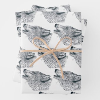 Howling Wolf Wrapping Paper Sheets | Zazzle