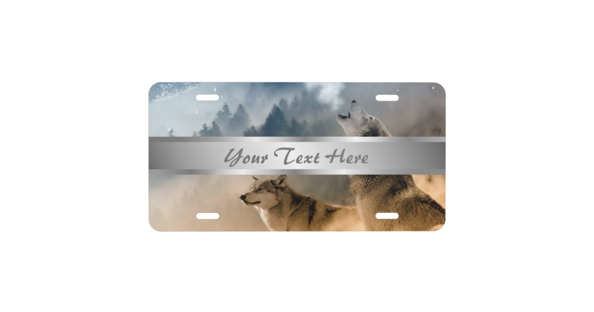 Howling Wolfes Foto License Plate | Zazzle
