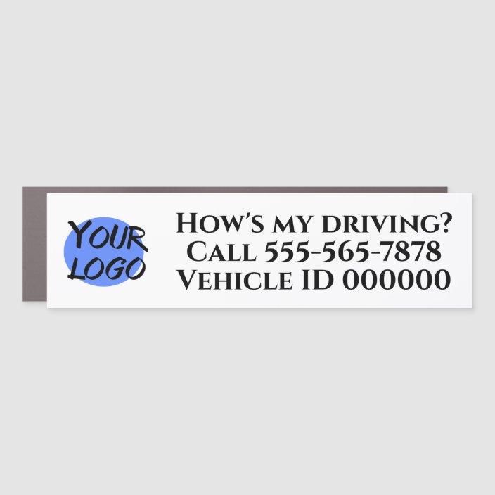 How's my Driving Company Logo Customize Car Magnet | Zazzle.com