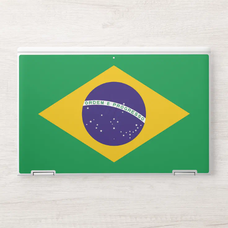 HP laptop skin with flag of Brazil | Zazzle