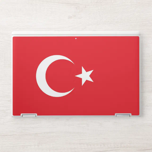 HP laptop skin with flag of Turkey | Zazzle