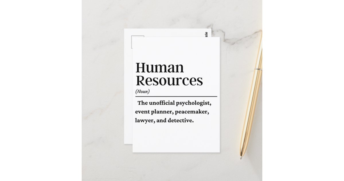 HR Human resources definition Postcard | Zazzle