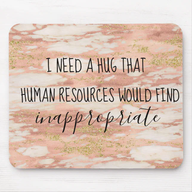 HR Human Resources Hug Office Work Humor Mouse Pad | Zazzle