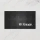 HR Manager Cool Black Metal Simplicity Business Card | Zazzle