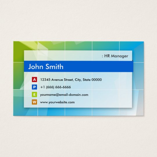 HR Manager - Modern Multipurpose Business Card | Zazzle.com