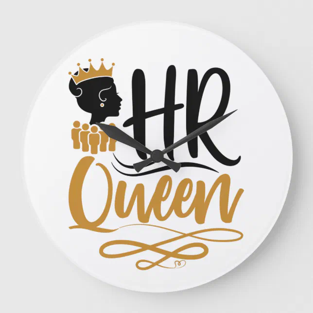 HR Queen Human Resources Women Large Clock | Zazzle