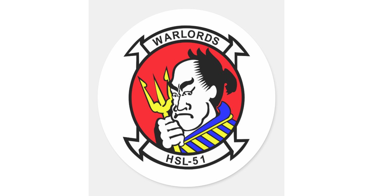 HSL-51 Warlords Classic Round Sticker | Zazzle
