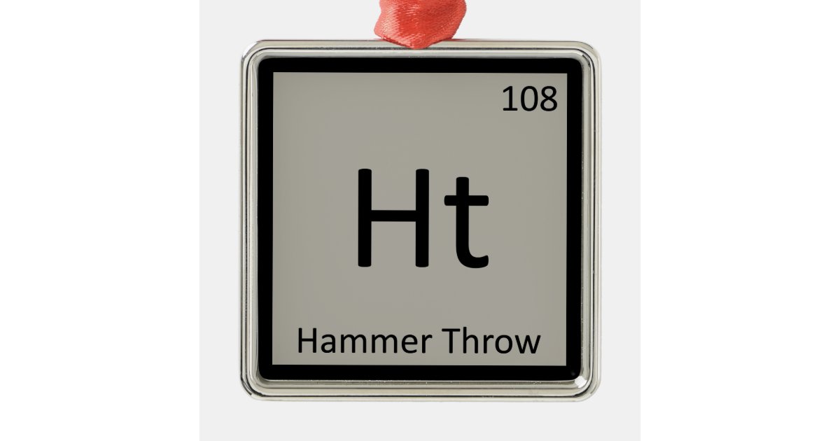 Ht - Hammer Throw Track and Field Chemistry Symbol Metal Ornament | Zazzle