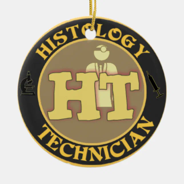 HT HISTOLOGY TECHNICIAN ORNAMENT CHRISTMAS | Zazzle