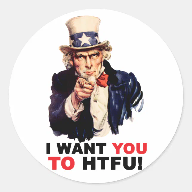 HTFU - Sticker | Zazzle