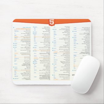 HTML5 Cheat Sheet Mousepad | Zazzle