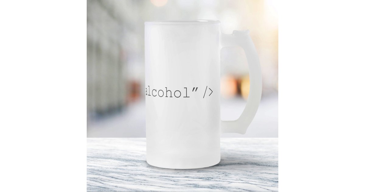 HTML Input Alcohol Frosted Glass Beer Mug | Zazzle