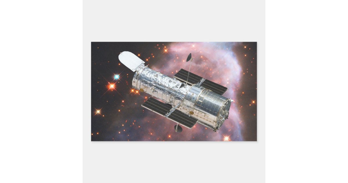 Hubble Space Telescope Rectangular Sticker | Zazzle