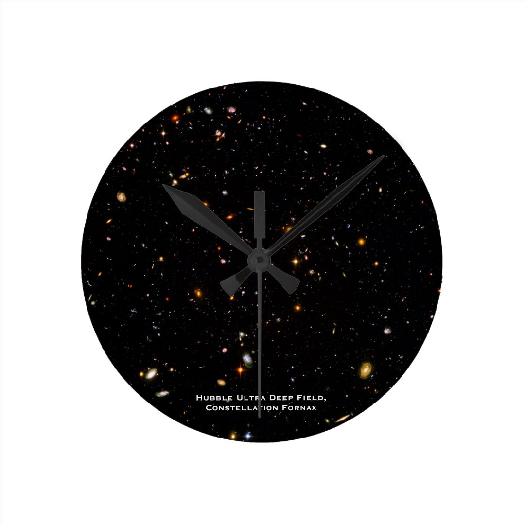 Hubble Telescope Ultra Deep Field Galaxies Photo Round Clock | Zazzle