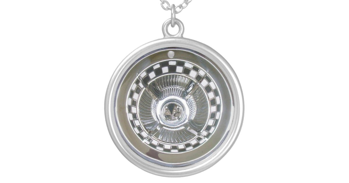 Hubcap Silver Plated Necklace | Zazzle