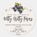 Huckleberry Jam Jelly preserve CustomLabel Classic Round Sticker | Zazzle