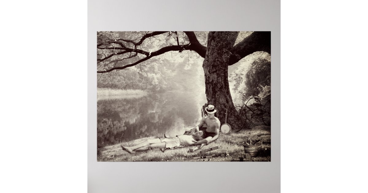 Huckleberry & Tom (Sepia Edition) Poster | Zazzle