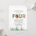 Huddle Up Football 4th Birthday Party Invitation | Zazzle