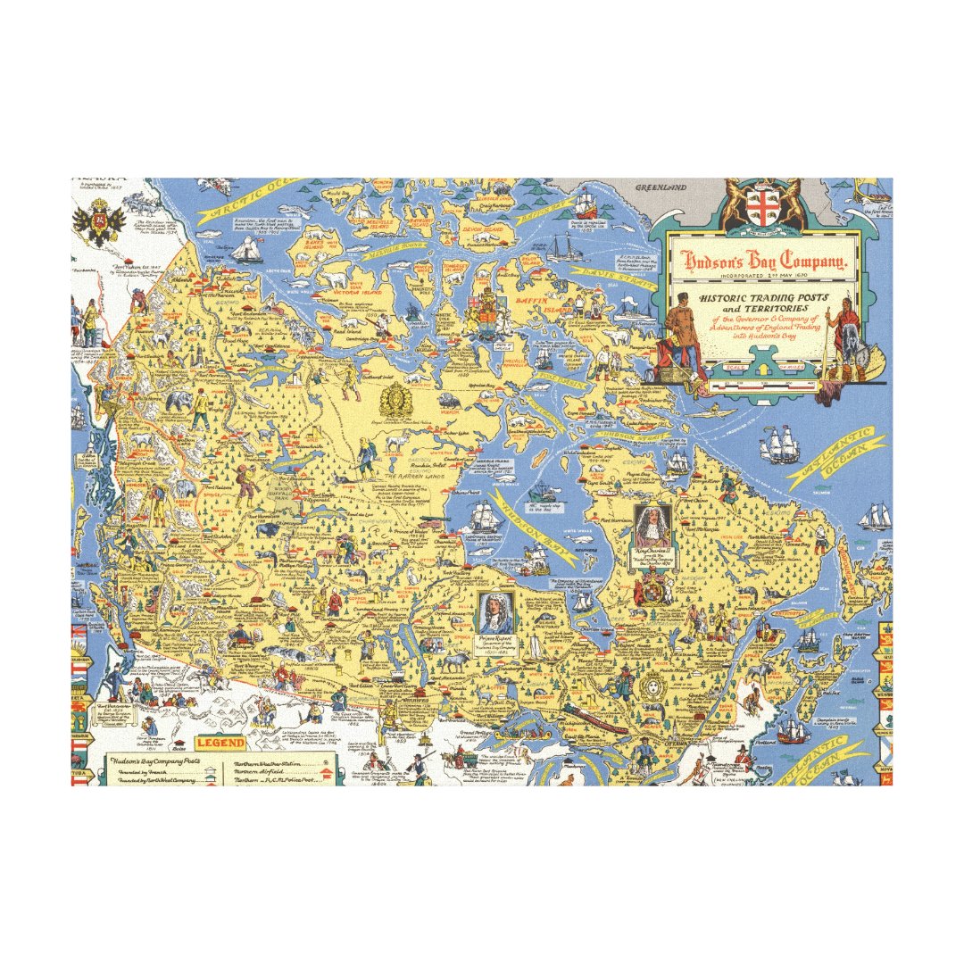 Hudson's Bay Company - Map of Canada Canvas Print | Zazzle
