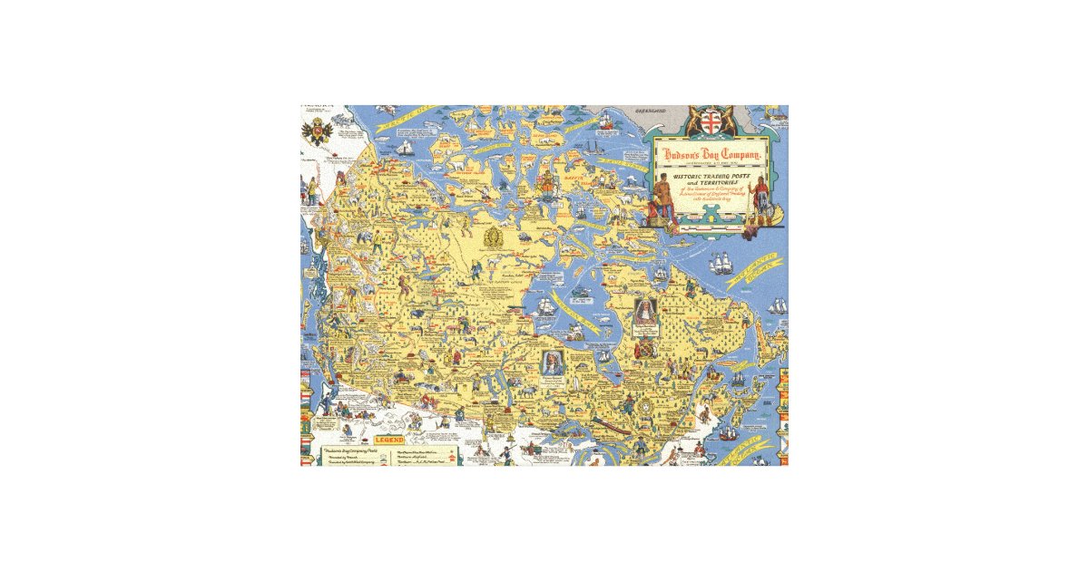 Hudson's Bay Company - Map of Canada Canvas Print | Zazzle