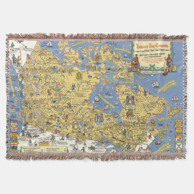Hudson's Bay Company - Map of Canada Throw Blanket | Zazzle