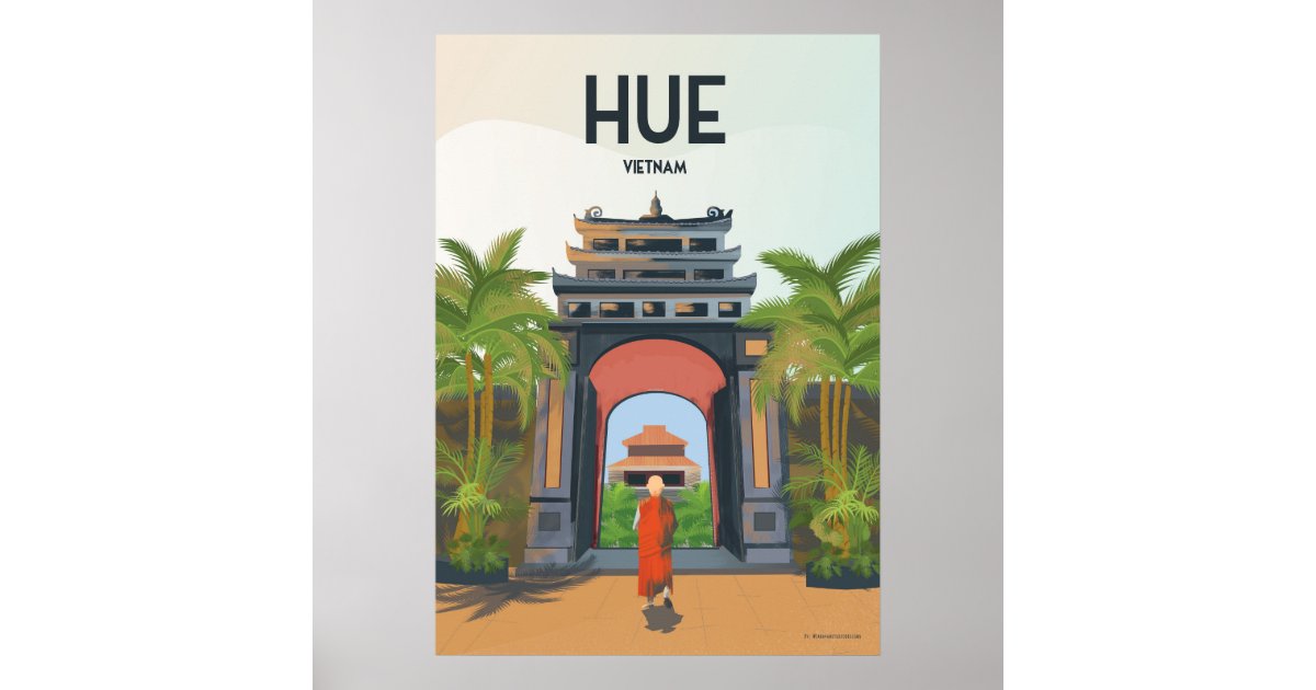 Hue vietnam vintnam travel poster | Zazzle