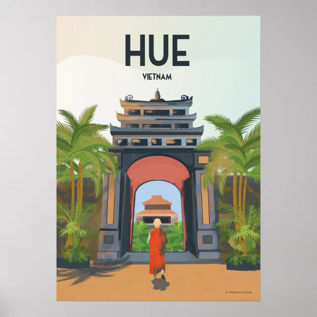 Hue vietnam vintnam travel poster | Zazzle