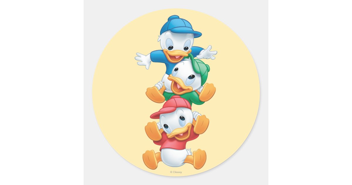 Huey, Dewey, and Louie | Stacked Classic Round Sticker | Zazzle