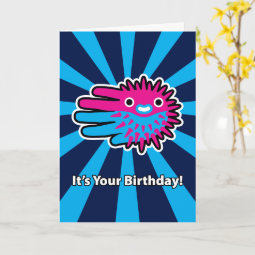 Huff and Puff Puffer Fish Birthday Card | Zazzle
