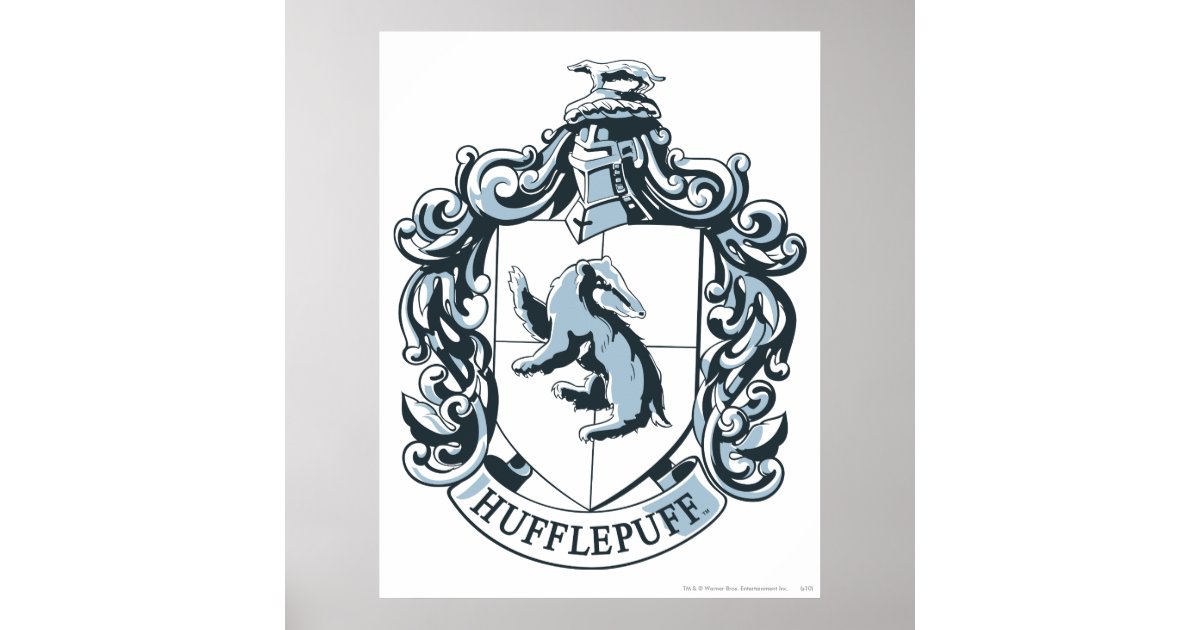 Hufflepuff Crest Blue Poster | Zazzle