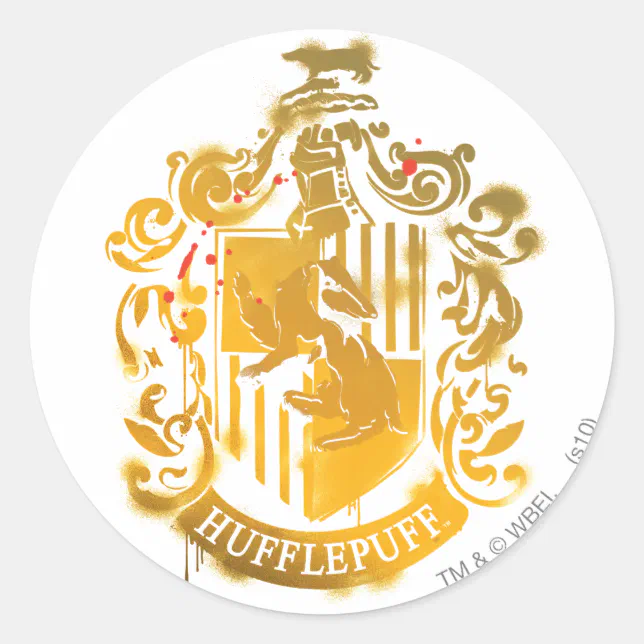 Hufflepuff Crest - Splattered Classic Round Sticker | Zazzle