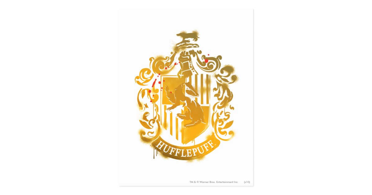 Hufflepuff Crest - Splattered Postcard | Zazzle.com
