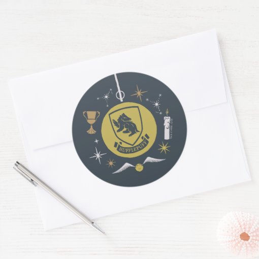 HUFFLEPUFF™ Holiday Bauble Graphic Classic Round Sticker | Zazzle