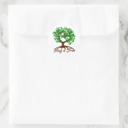Hug a Tree Round Sticker | Zazzle