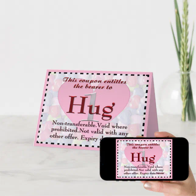 Hug Coupon Card | Zazzle
