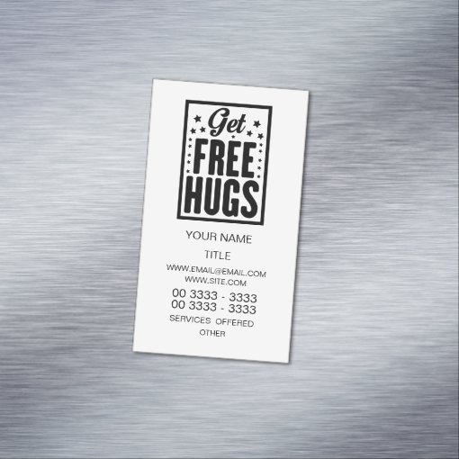 Hug Day - Fun Retro Advertising Magnetic Business Card | Zazzle