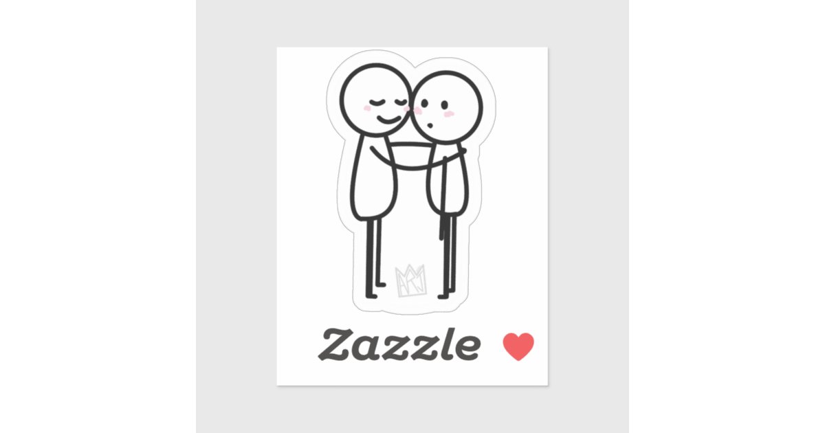 Hug - Hugging Stickfigures Sticker | Zazzle