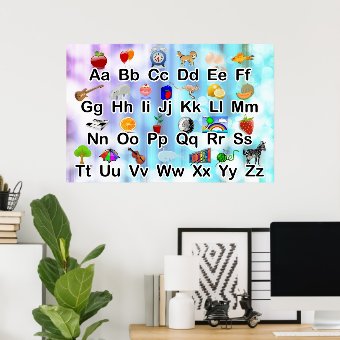 Huge ABC Alphabet Poster with Elementary Graphics | Zazzle