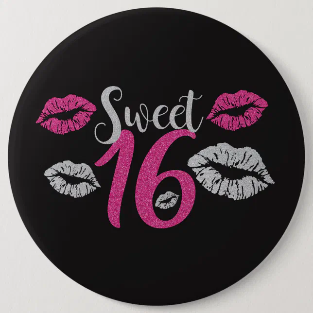 HUGE Birthday Girl Sweet 16 Pinback Button | Zazzle