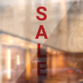 Huge Bold Red Retail Store Sale Vinyl Glass Window Cling | Zazzle